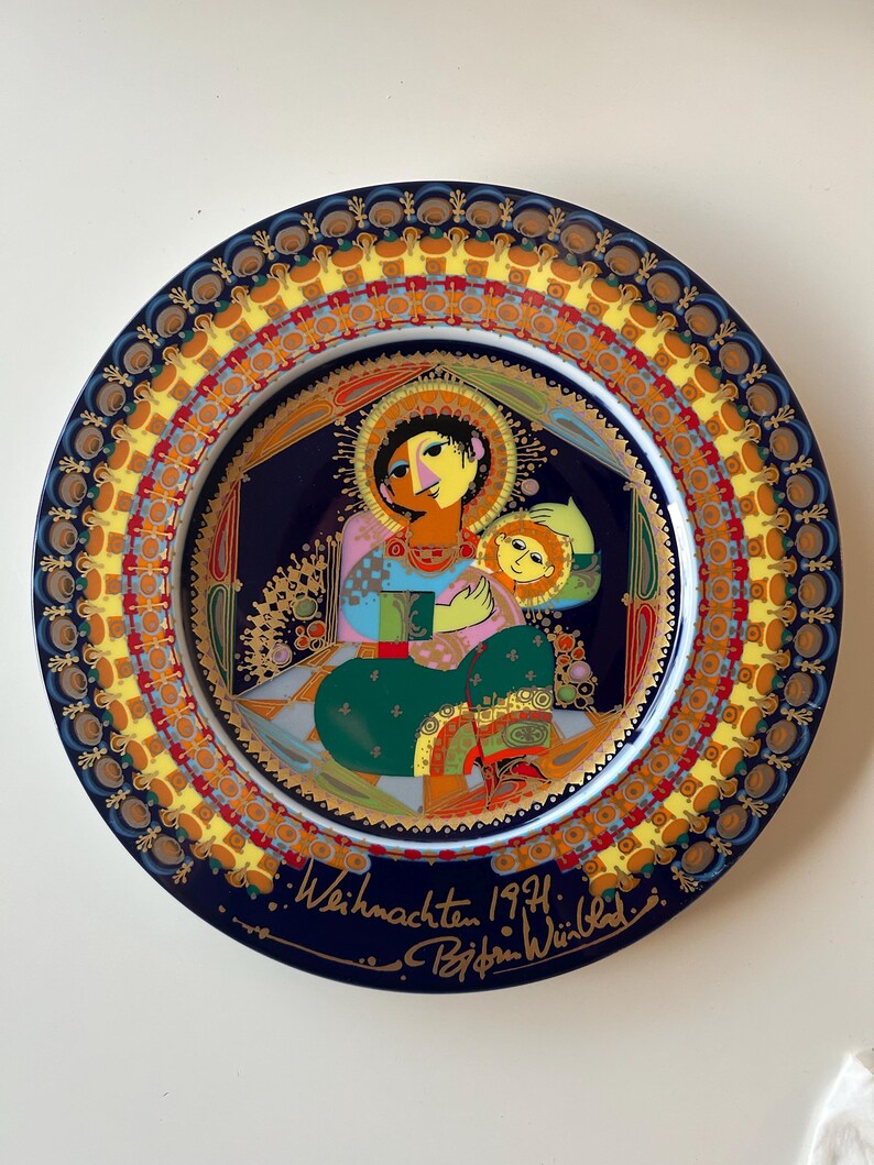 Bjørn Wiinblad Christmas Plate - the First in the Series With Mary and ...