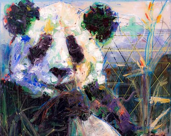 Panda painting | Etsy