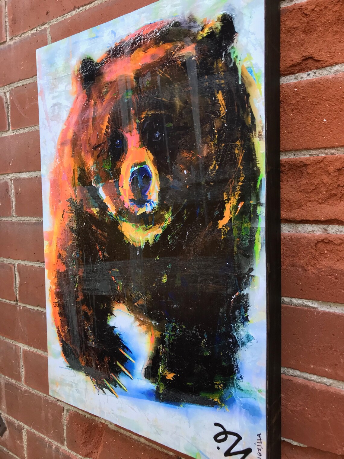Grizzly Bear Original Art Abstract Wildlife Colorful Bear - Etsy