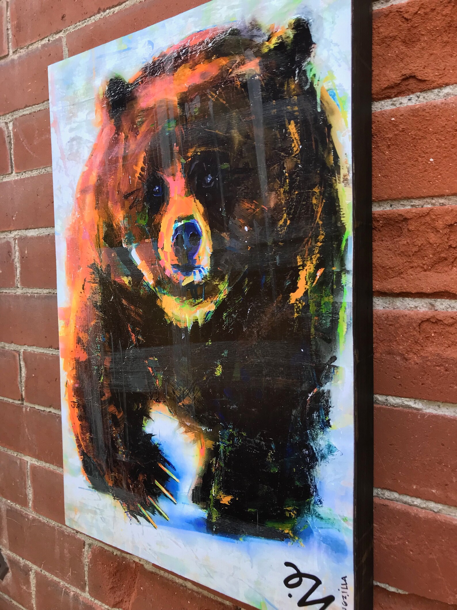 Oso Grizzly, Arte Original, Abstracto, Vida Silvestre, Colorido ...