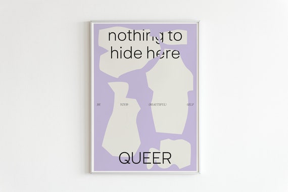 Minimal Feminist Queer Typography Poster With Abstract Shapes - Etsy