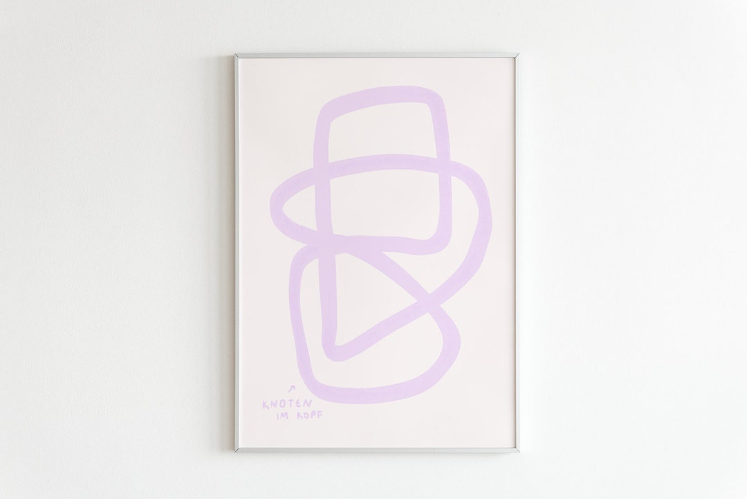 Abstract Line Art Against Overthinking With Typography knot in the Head ...