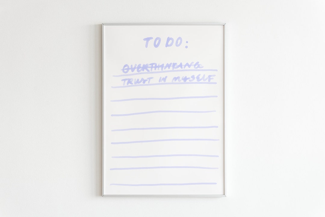 Digital Poster Overthinking to Do List Mental Health to Print Yourself ...