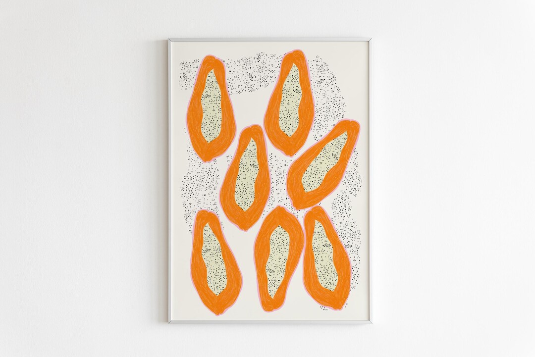 Papaya Illustration Abstract and Colorful Art Print A5, A4 or A3 - Etsy