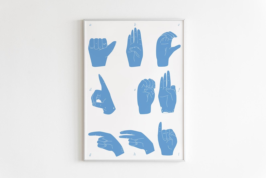 Finger Alphabet Poster Set With Colorful Hand Illustrations in Three ...