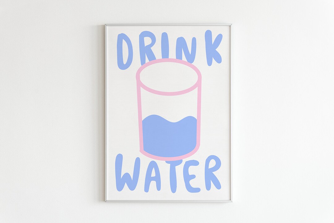 Drink Water Poster With Illustration and Reminder to Drink Water in DIN ...
