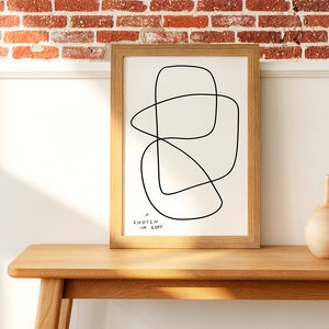 Minimal Abstract Line Art Against Overthinking With Typography »knot in ...