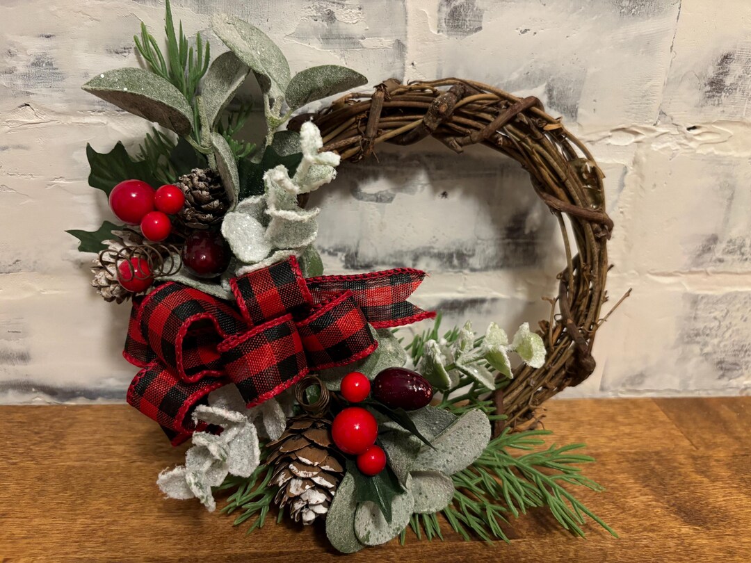 Mini Grapevine Wreath, Mini Wreath, Christmas Mini Wreath, Farmhouse ...
