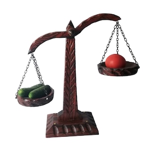 Antique Wood and Metal Weighing Scale Vintage Balance Scales of Justice ...