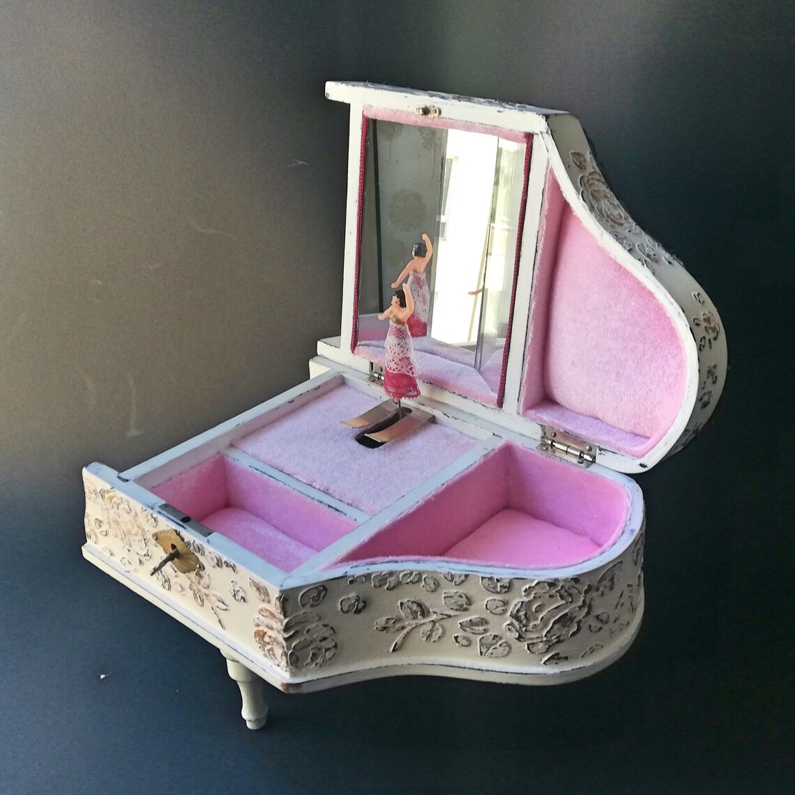 Vintage Grand Piano Musical Jewelry Box Dancing Ballerina - Etsy