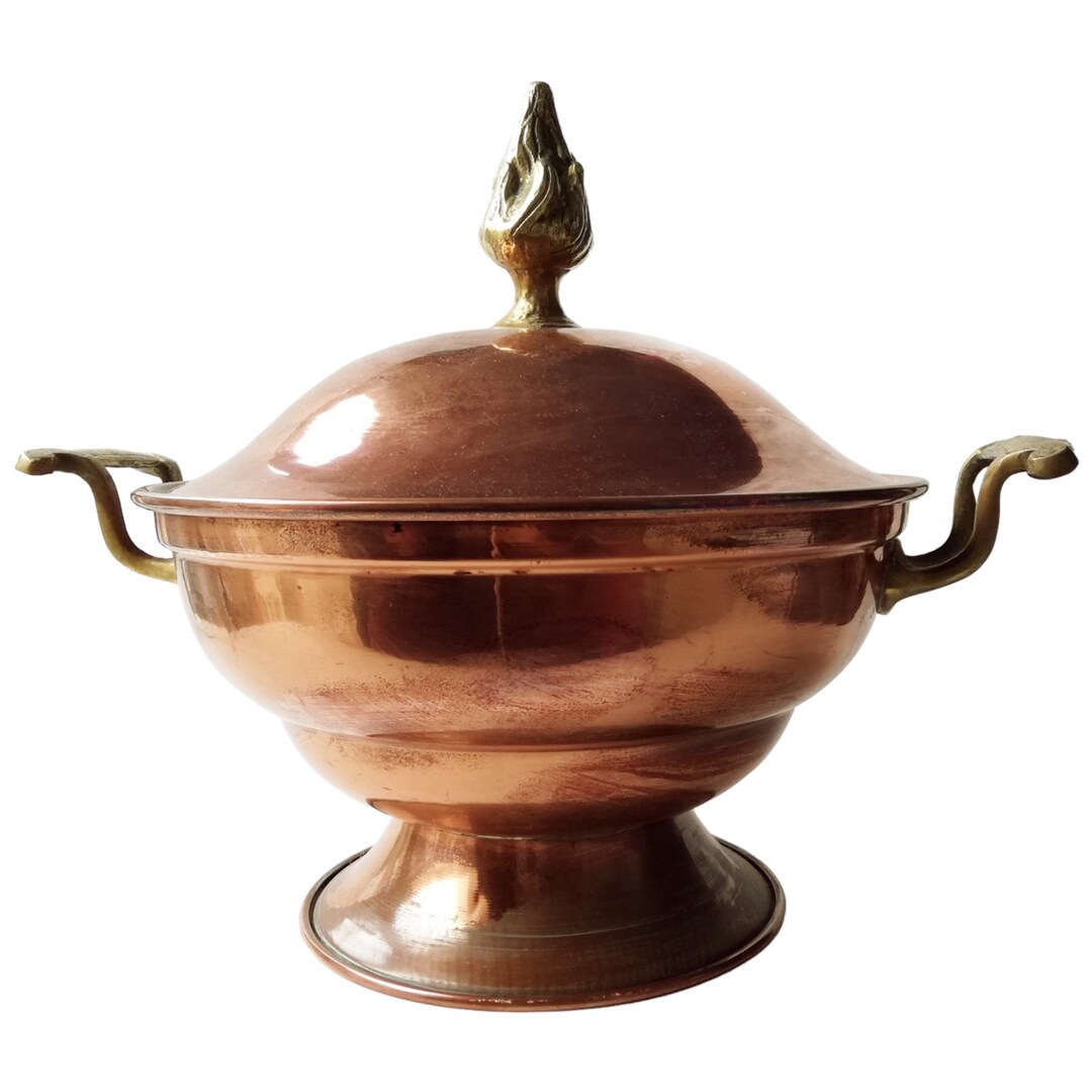Vintage Copper Soup Tureen With Lid, Copper Cookware, Copper ...