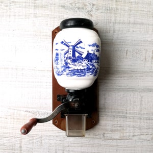 Vintage Dutch BLUE DELFT Wall Mounted Ceramic Coffee Grinder - Etsy