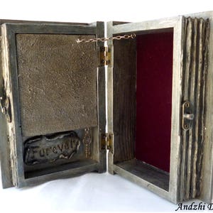 Box Book Secret Compartment Valentines Day Gift Jewelry Box Silver Love ...