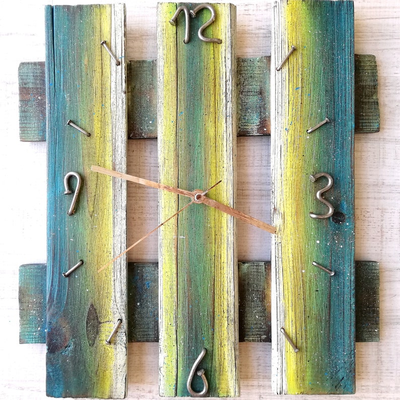 Wood Wall Clock Industrial Decor Office Gift for Him Loft | Etsy