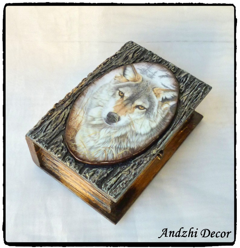 Box Wolf Box Book Keepsake Wolf Lovers Money Box Wooden - Etsy