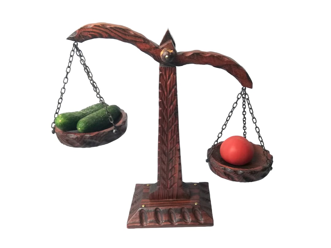 Antique Wood and Metal Weighing Scale Vintage Balance Scales of Justice ...
