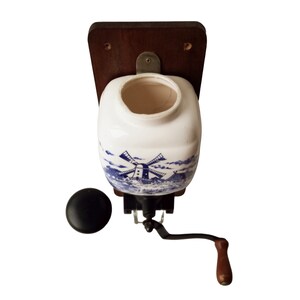 Vintage Dutch BLUE DELFT Wall Mounted Ceramic Coffee Grinder - Etsy