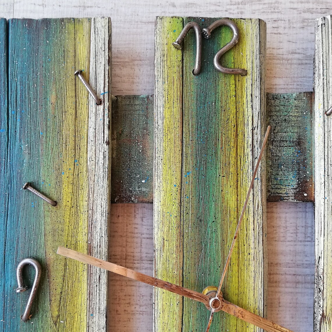 Wood Wall Clock Industrial Decor Office Gift for Him Loft - Etsy