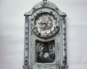 White rabbit clock | Etsy