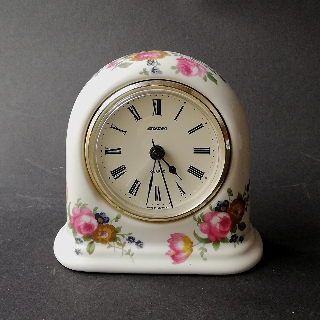 Vintage Porcelain Alarm Clock Floral Flowers Clock – Made in England - Etsy
