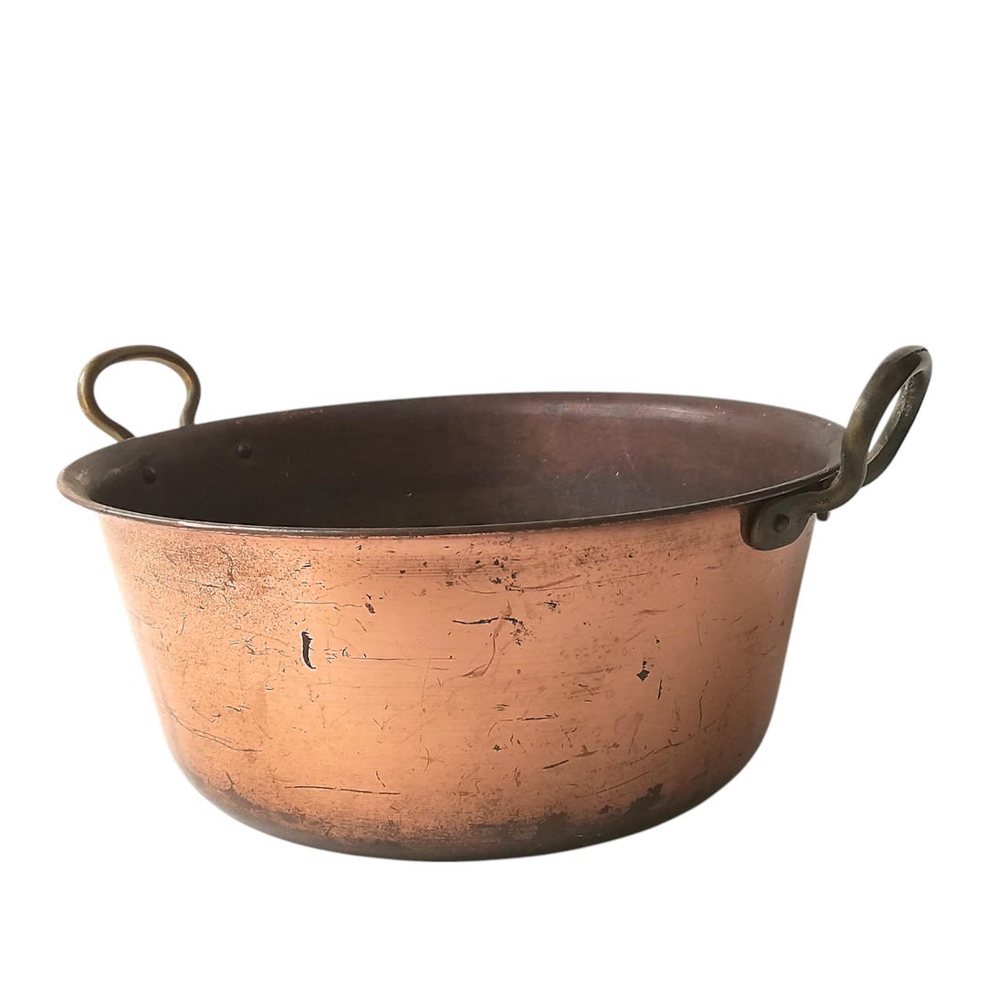 Antique French Large Solid Copper Basin Jam French Country Kitchen ...