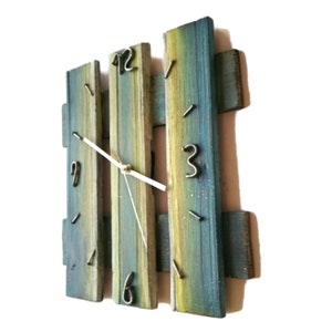 Wood Wall Clock Industrial Decor Office Gift for Him Loft Unique Wall ...