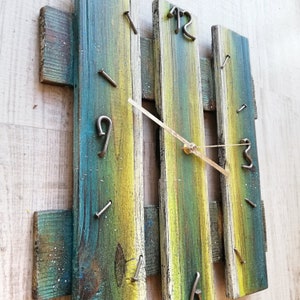 Wood Wall Clock Industrial Decor Office Gift for Him Loft Unique Wall ...