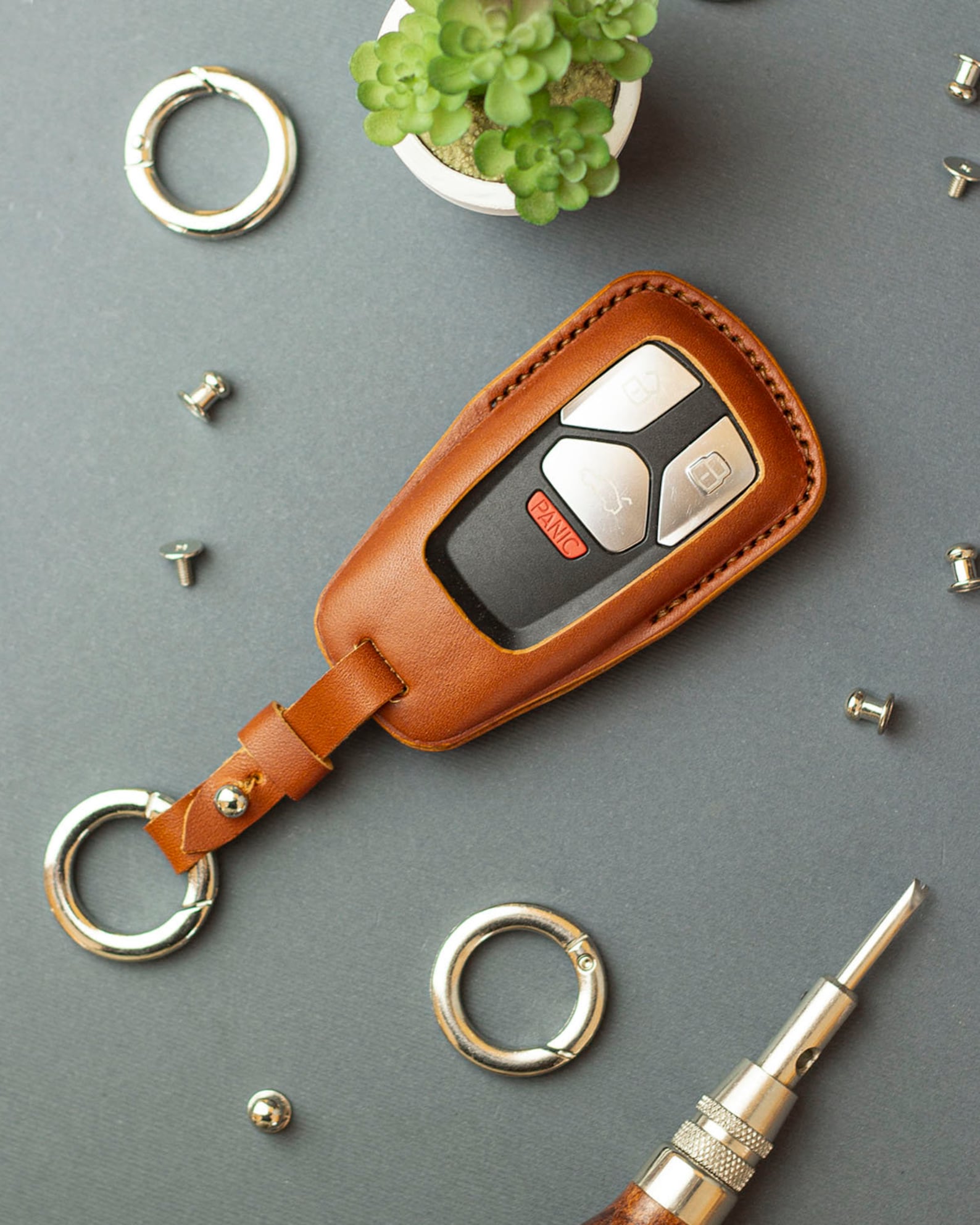 Leather Car Key Case for Q3, Key Holder for Q5L, Key Fob for Q7, Key ...