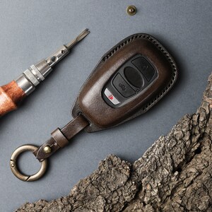 Leather Car Key Fob for Ascent, Outback, Brz, Legacy, Forester ...