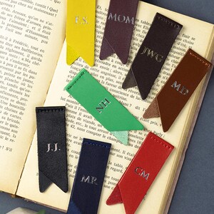Personalized Leather Bookmark, Monogram Bookmarks, Book Marks for Men ...