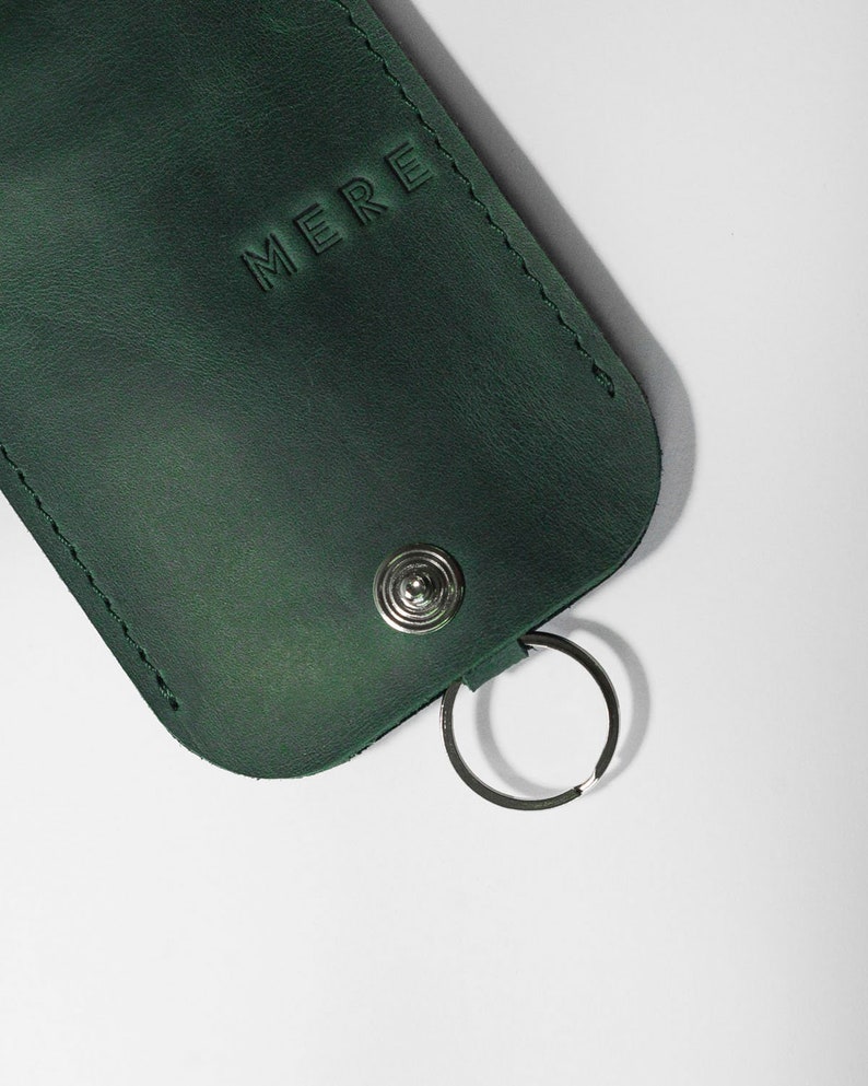 Monogram Leather Key Chain Cover Holder Ring Case Wedding | Etsy