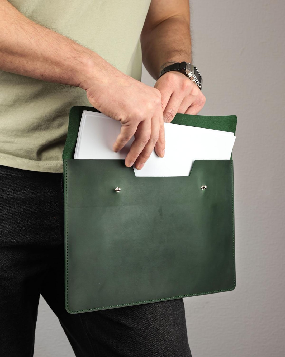 Leather Portfolio, Document Folder A4, Paper Document Holder, Paper ...