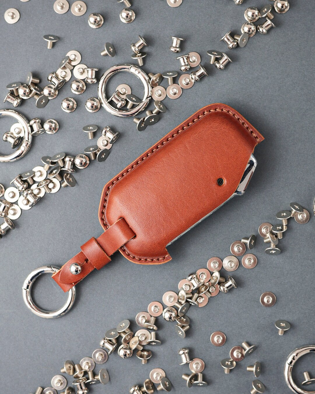 Leather Key Case for EV5, EV6, EV9, Sportage, Carnival, Picanto ...