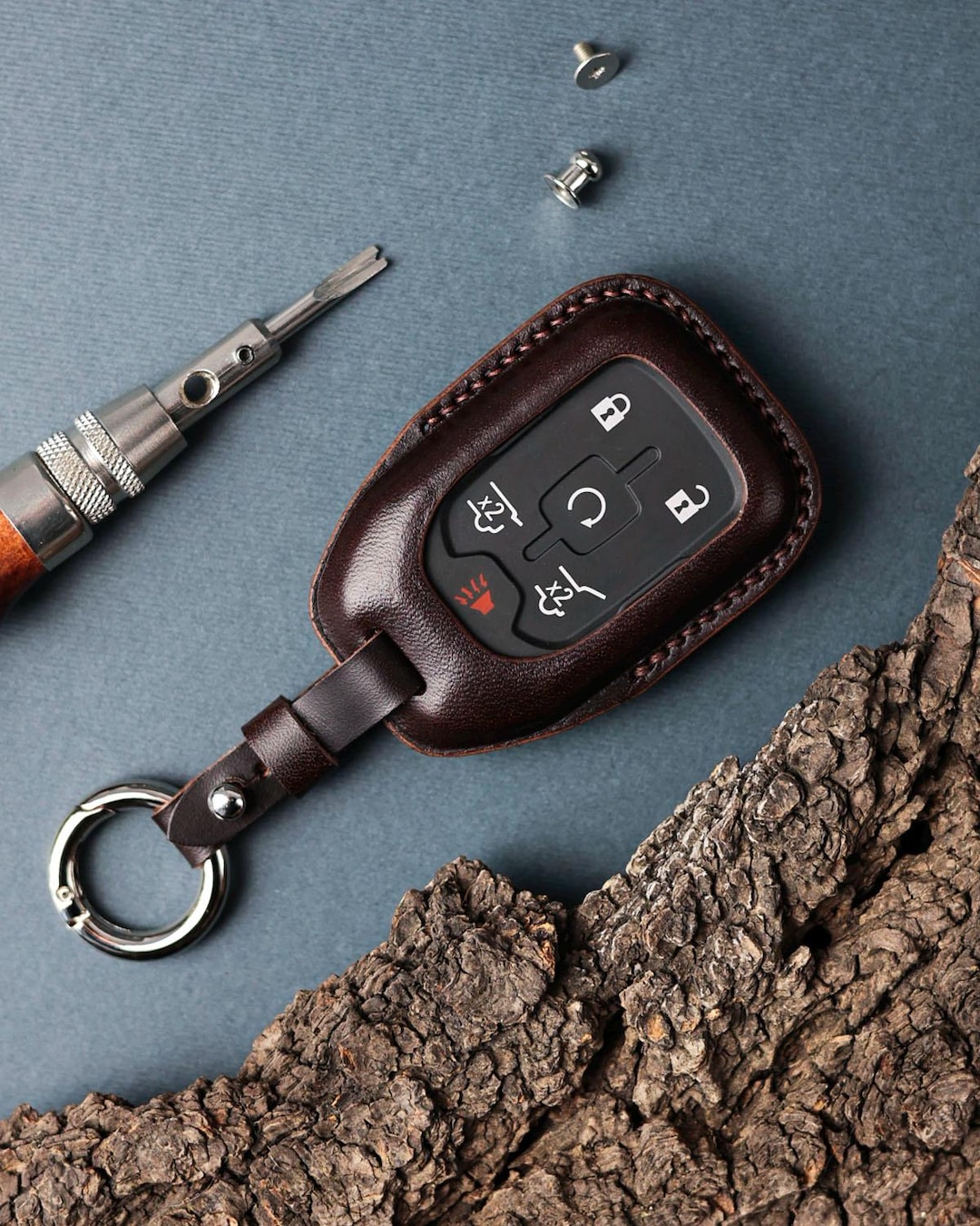 Leather Car Key Case for Tahoe, Key Holder for Suburban, Key Fob for ...
