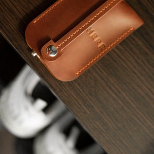 Monogram Leather Key Chain Cover Holder Ring Case Wedding - Etsy