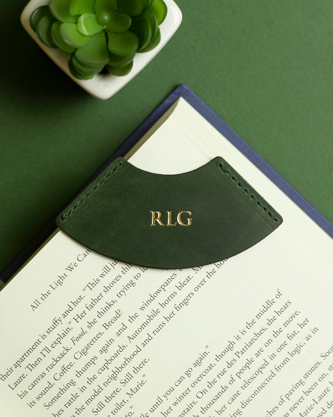 Initial Leather Bookmark Named Bookmarks Personalized Book Marks Back ...