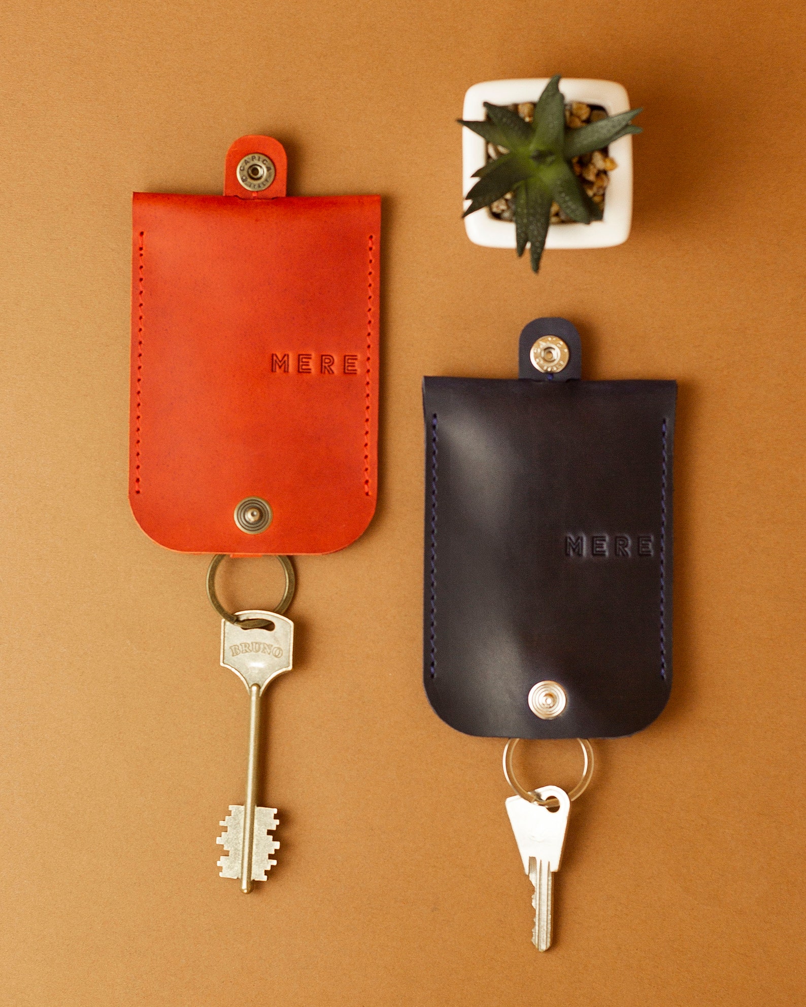 Monogram Leather Key Chain Cover Holder Ring Case Wedding | Etsy