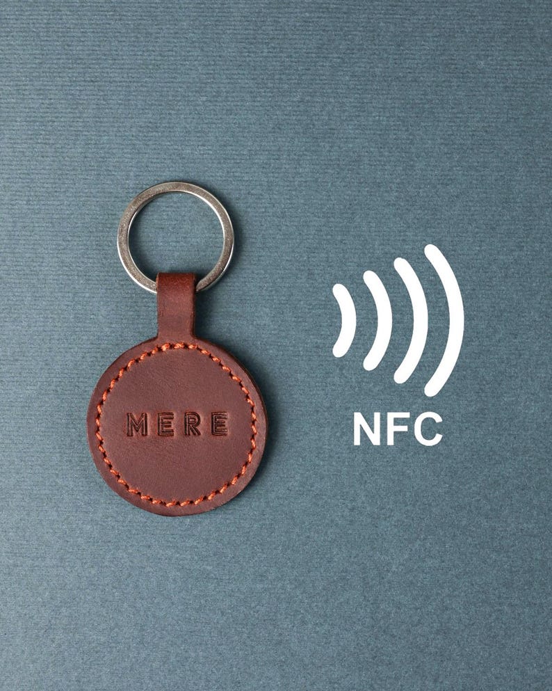 Leather NFC Keychain for Business: Full-grain Personalized Tag - Etsy