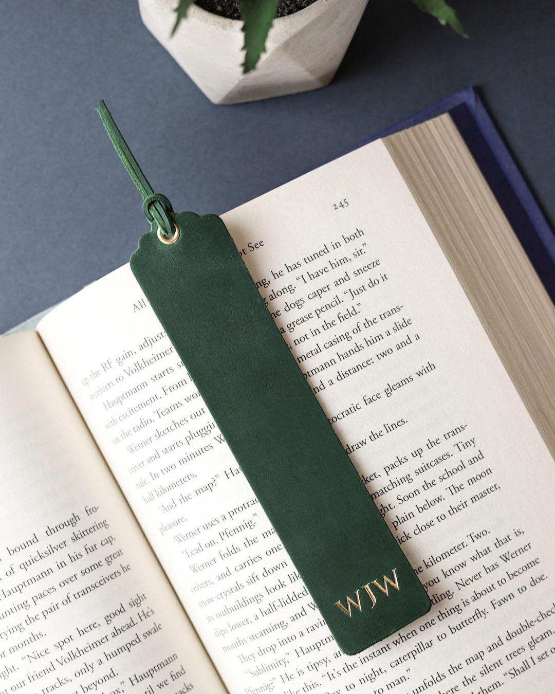 Personalized Leather Bookmark: Monogrammed Initial Book Mark - Etsy