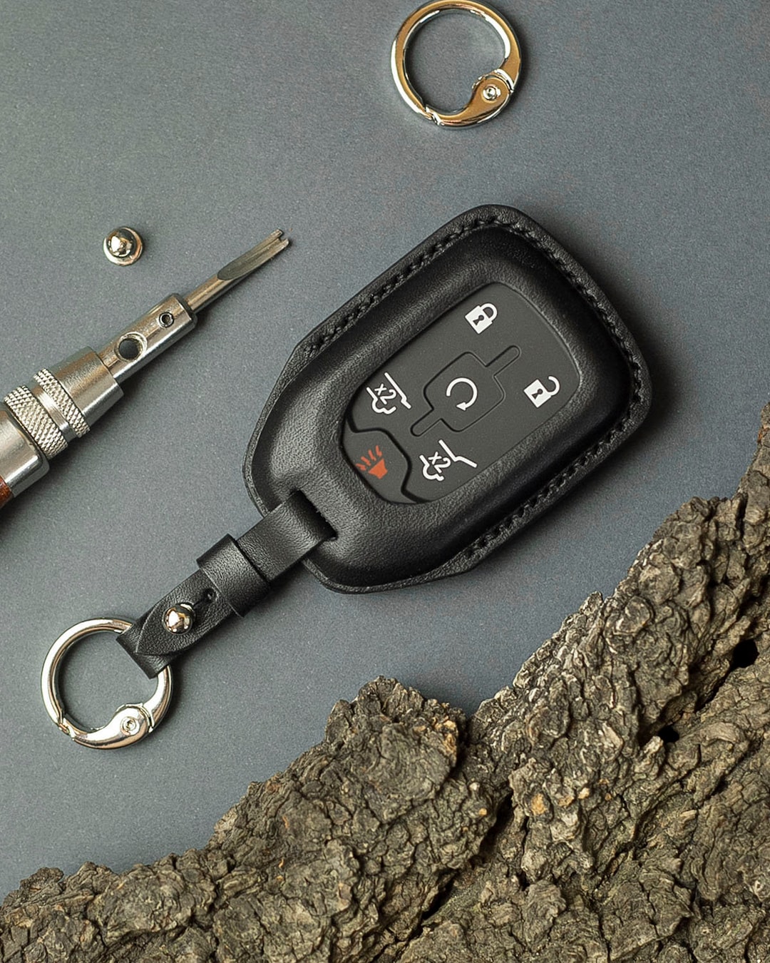 Leather Car Key Case for Tahoe, Key Holder for Suburban, Key Fob for ...