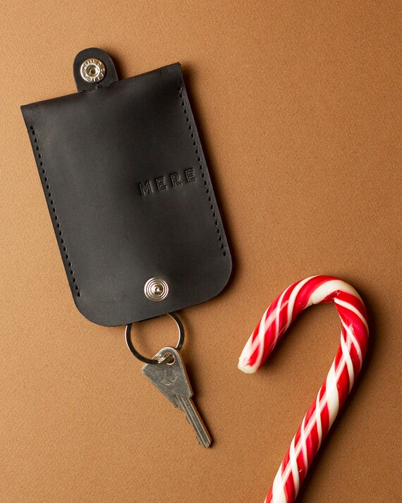 Monogram Leather Key Chain Cover Holder Ring Case Wedding | Etsy