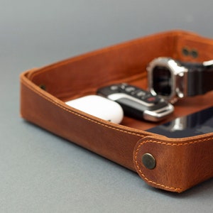 Leather Catchall Valet Tray, Coin and Keys Tray, Organizer, Dish, Man ...