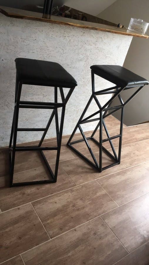 Own Design Geometric Industrial Heavy Bar Chair - Etsy