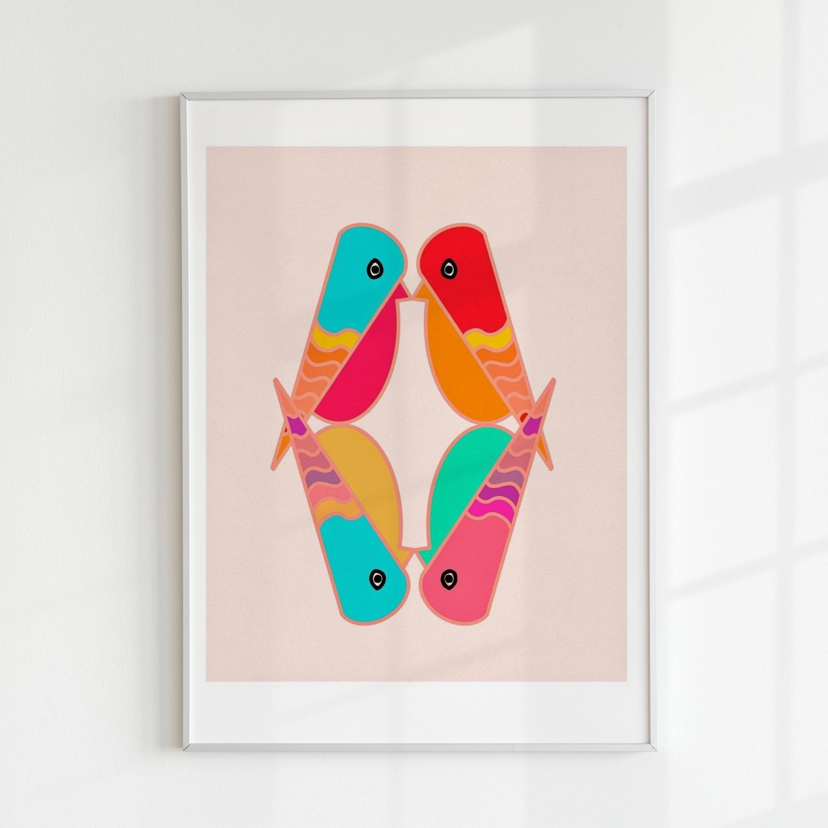 Vintage Bird Art Printable, Bird Wall Decor, Pop Art Birds, Colorful ...