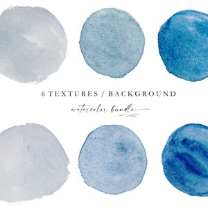 Watercolor Clipart Background and Textures in Royal Blue and Dusty Blue ...