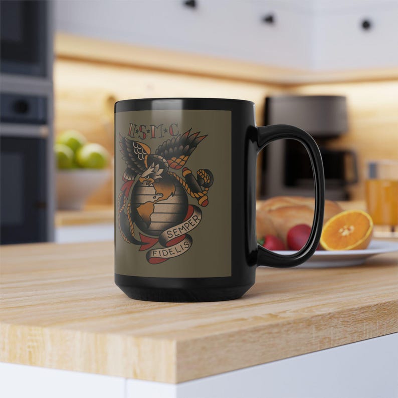 USMC Vintage Tattoo Coffee Mug - Etsy