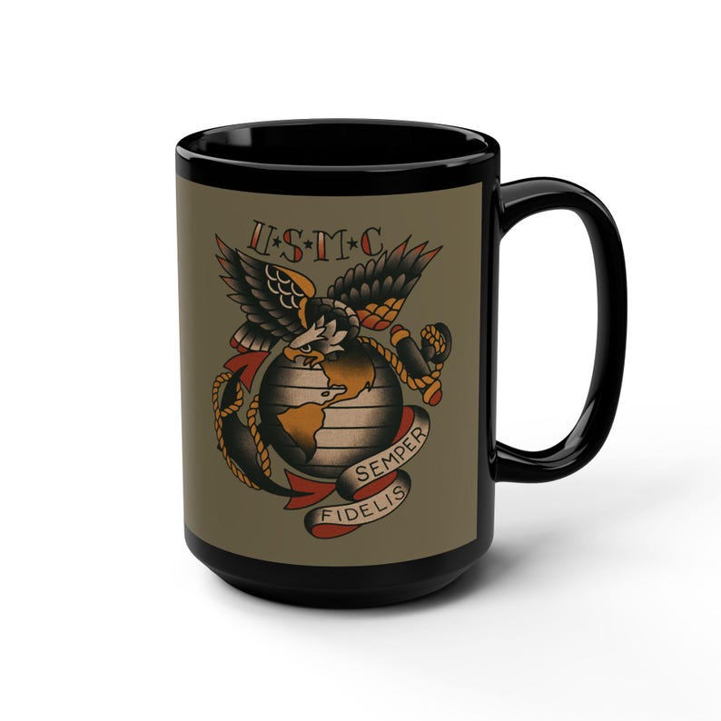 USMC Vintage Tattoo Coffee Mug - Etsy