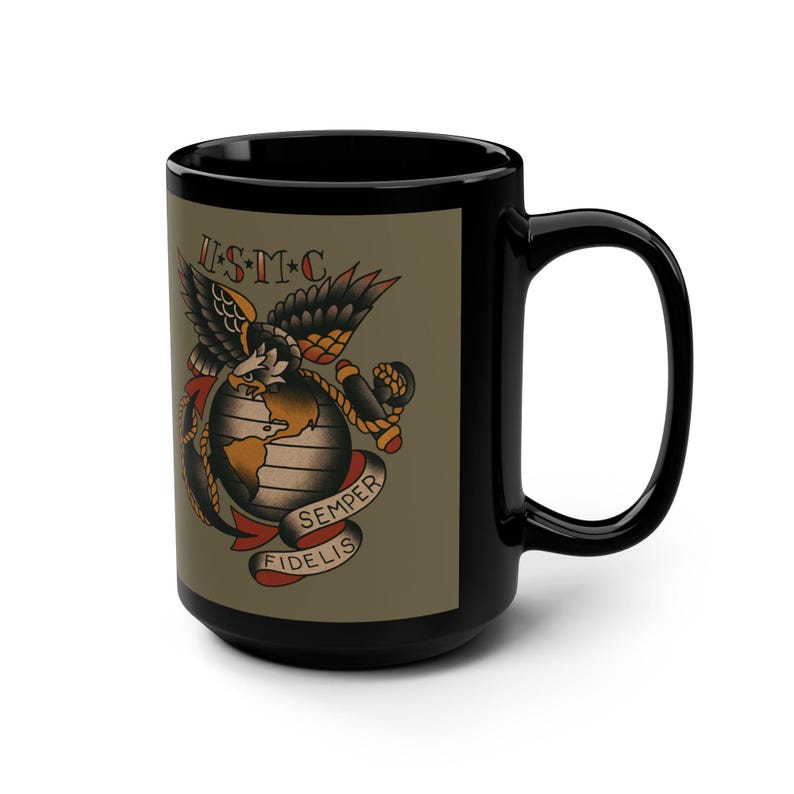 USMC Vintage Tattoo Coffee Mug - Etsy