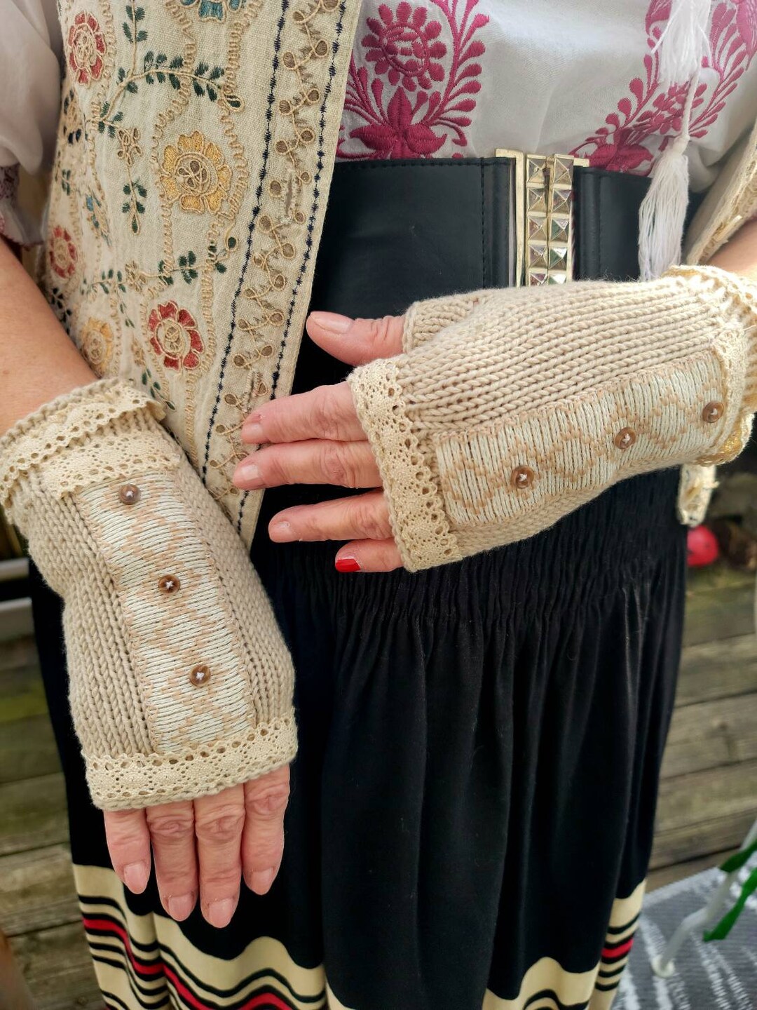 Knitted Soft Cotton Mittens. Can Use for Three Festivals or to Warm the ...