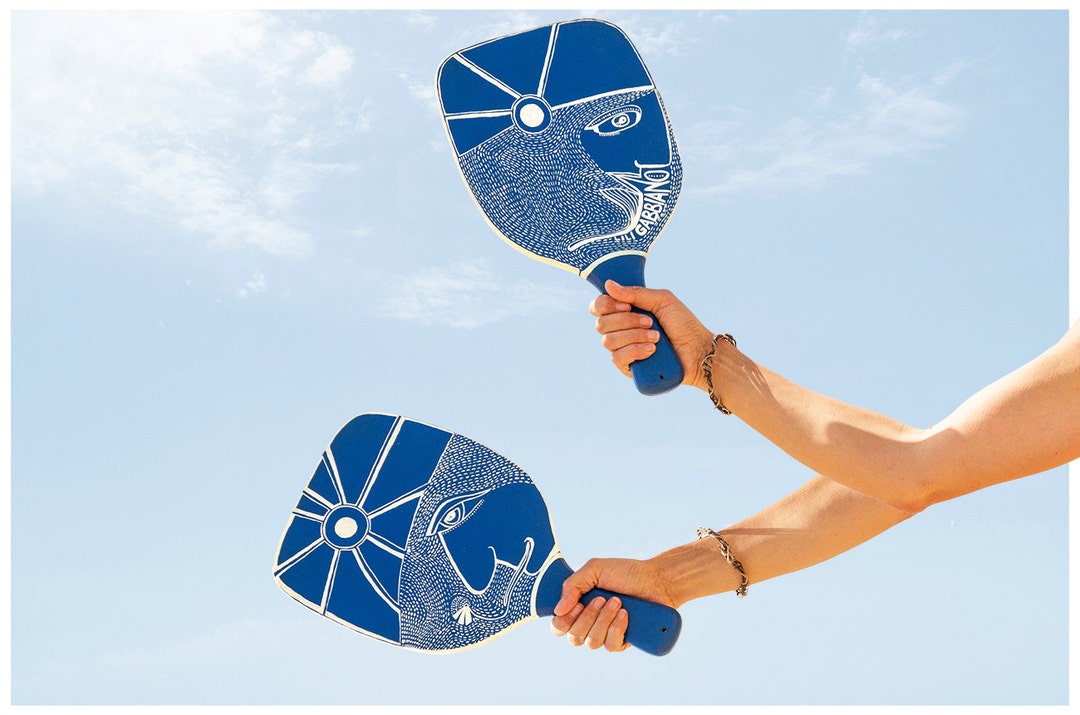 MATKOT RACKET - " Sunny Blues", Original Painting, Painted Racket ...